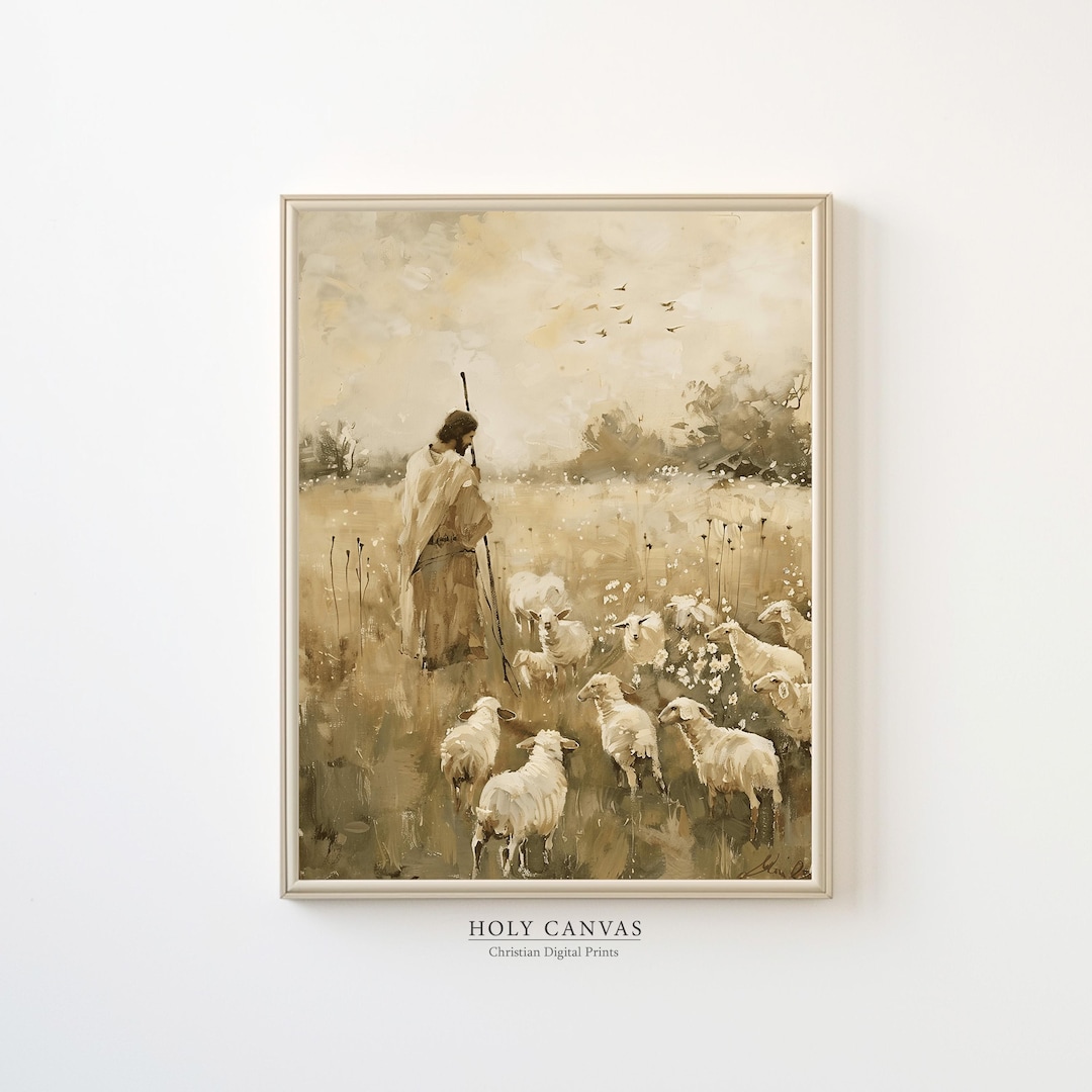 Jesus the Good Shepherd Printable Modern Christian Wall Art ...