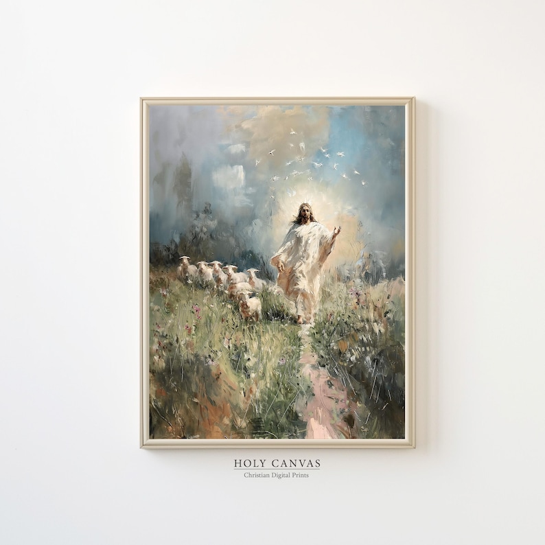 Jesus the Good Shepherd Printable Modern Christian Wall Art ...