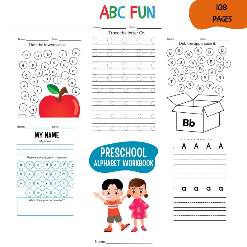 Printable Alphabet Workbook for Preschool | Fun Letter Recognition ...