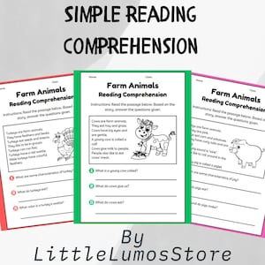 Farm Animals Reading Comprehension Worksheets | Printable Early ...