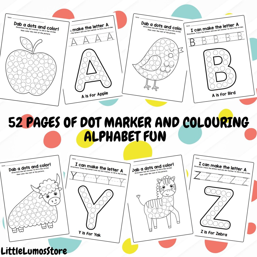 Alphabet Dot Marker Booklet – Color & Form Each Letter A–Z - Etsy