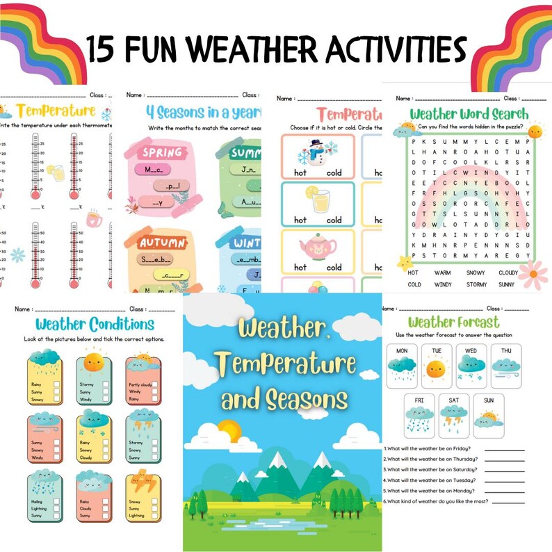 Printable Weather Activity Book for Kids | Learn Weather Words & Boost ...