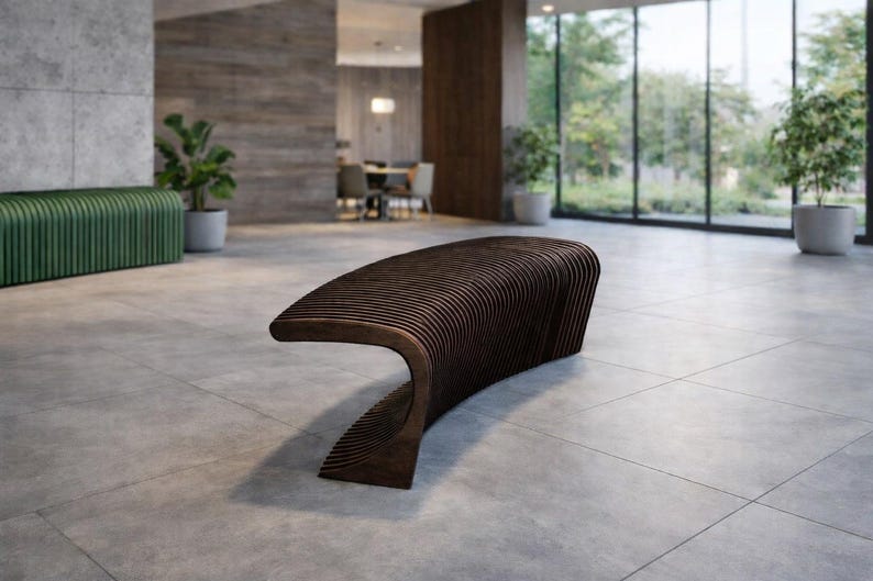Parametric Wooden Bench | Digital Download CNC File | Modern Lobby ...