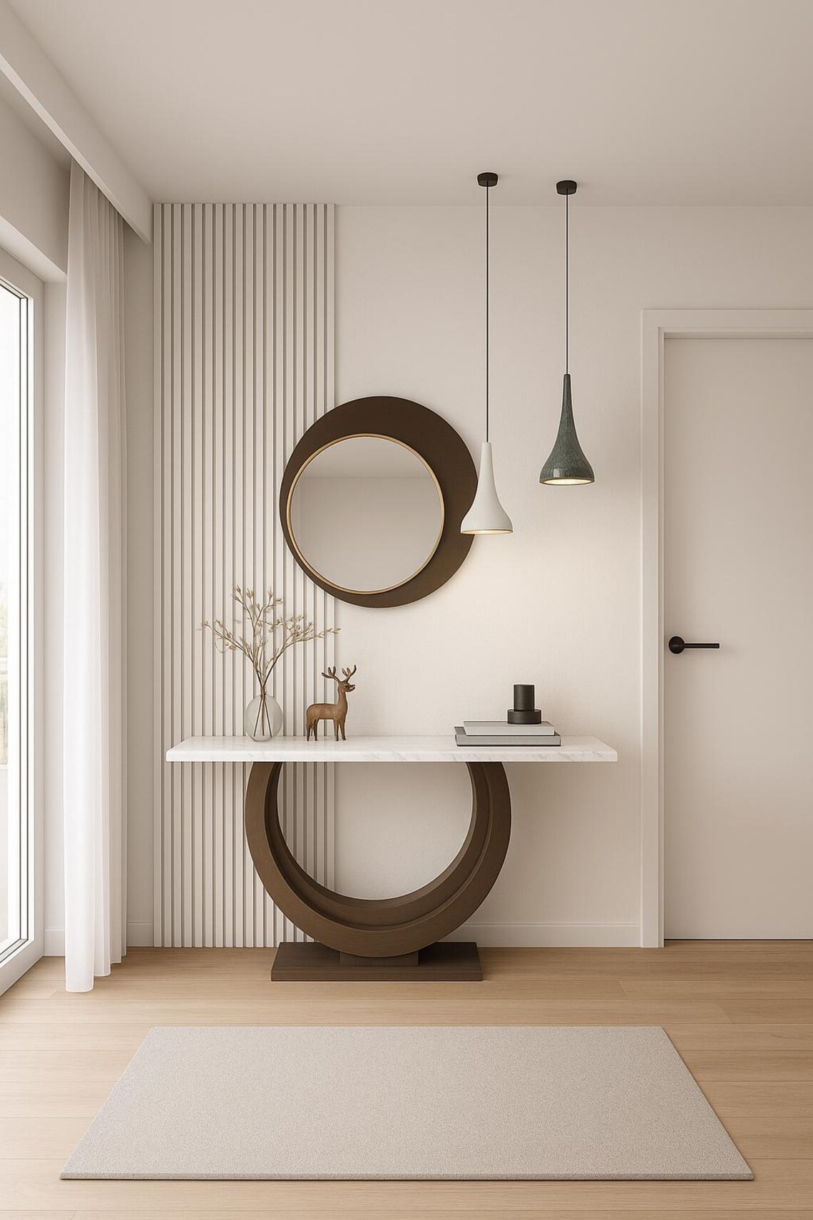 Parametric Entryway Console | Half-moon Design | Modern Wall Decor DXF ...