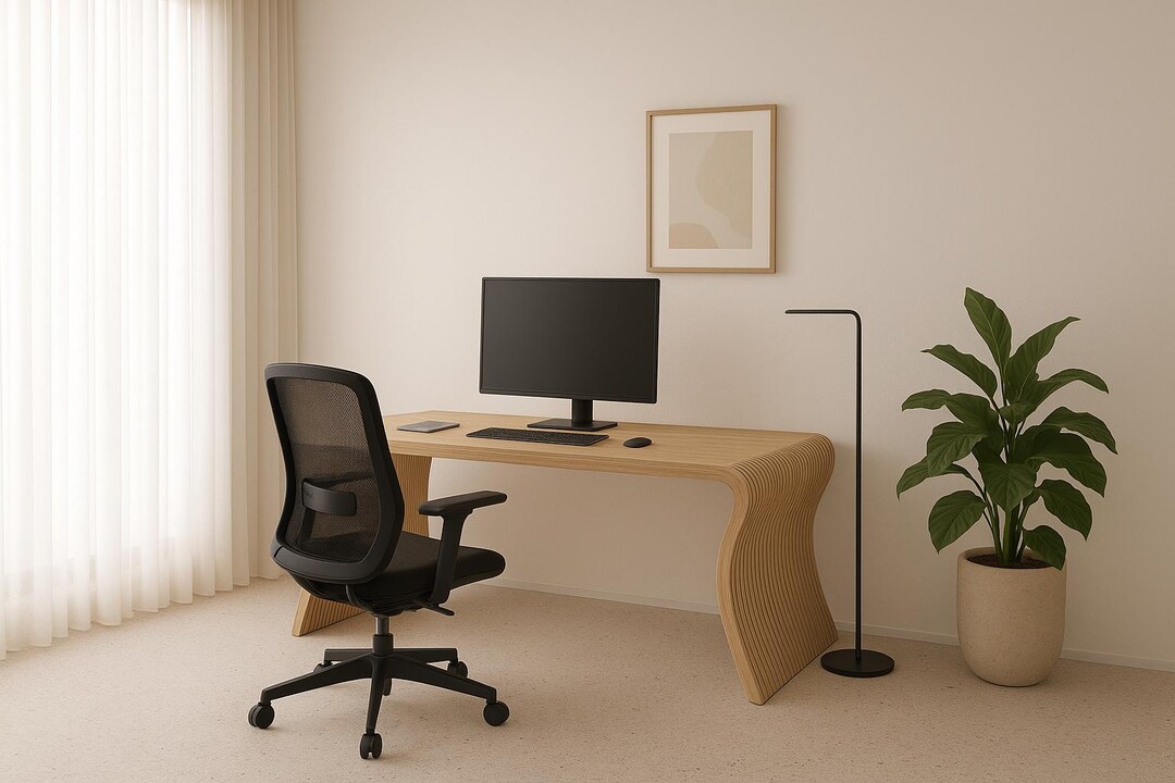 Organic Wood Office Desk | Contemporary Minimal Workstation |parametric ...