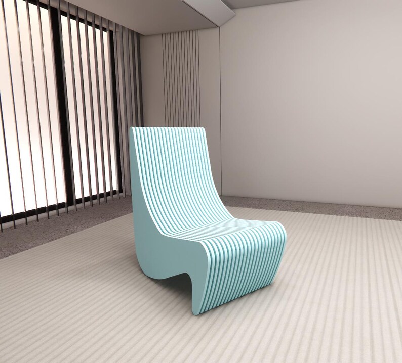 Parametric Lounge Chair CNC File | Modern Layered Chair Design | Ergonomic Plywood Seating ...