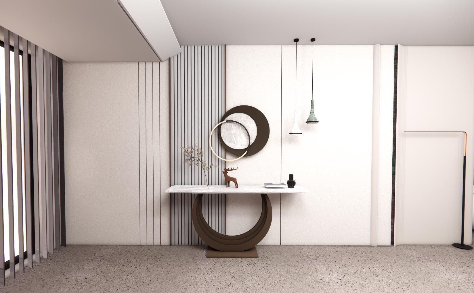 Parametric Entryway Console | Half-moon Design | Modern Wall Decor DXF ...