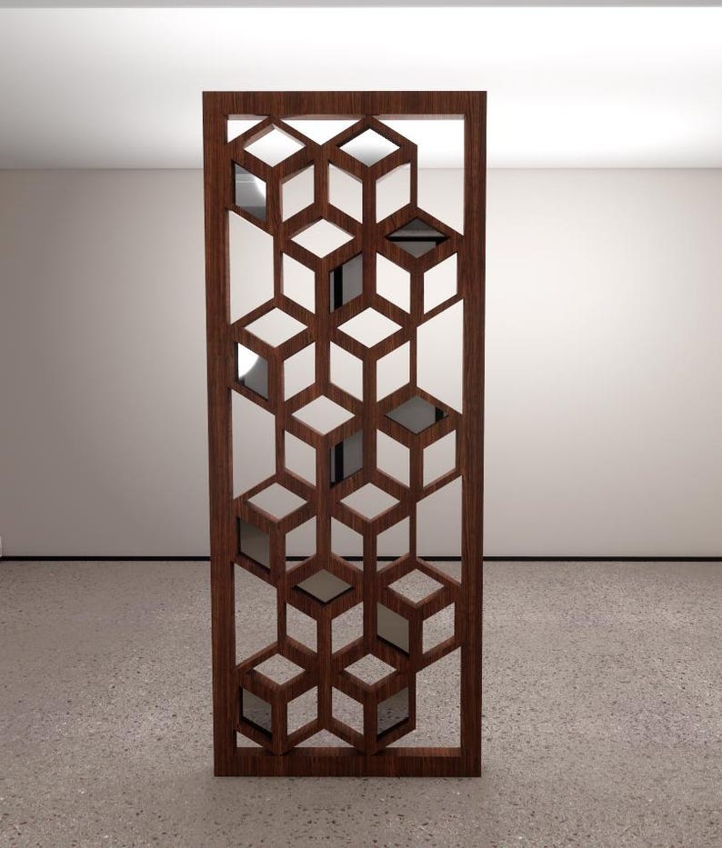 3D Cubic Wall Panel | Modern Room Divider | CNC Laser Cut DXF File ...