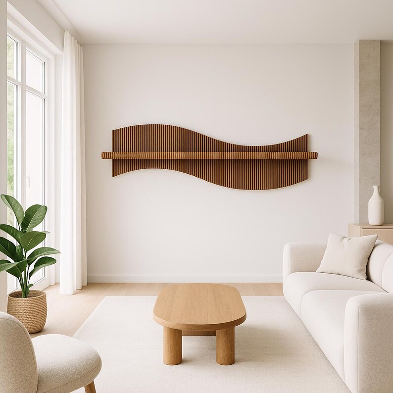 Parametric Wave Shelf | CNC Digital File | Modern Organic Wood Wall ...