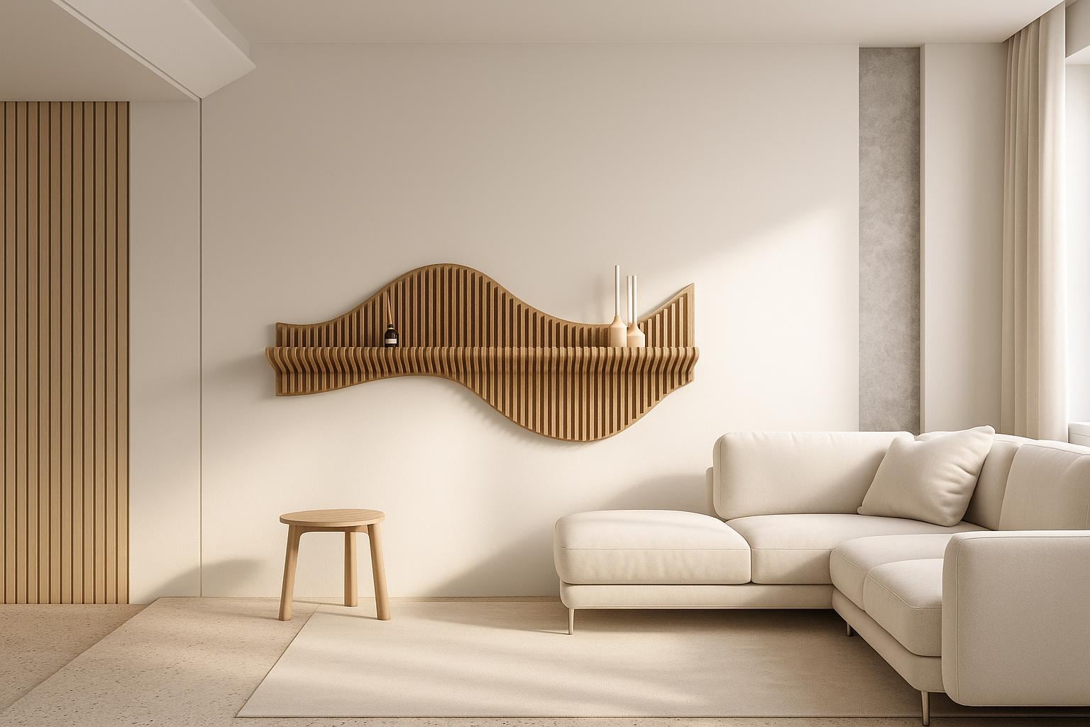 Parametric Wave Wall Shelf | Modern Wooden Wall Art |CNC Cutting File ...