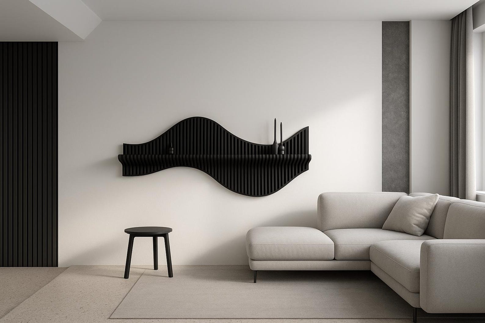 Parametric Wave Wall Shelf | Modern Wooden Wall Art |CNC Cutting File ...