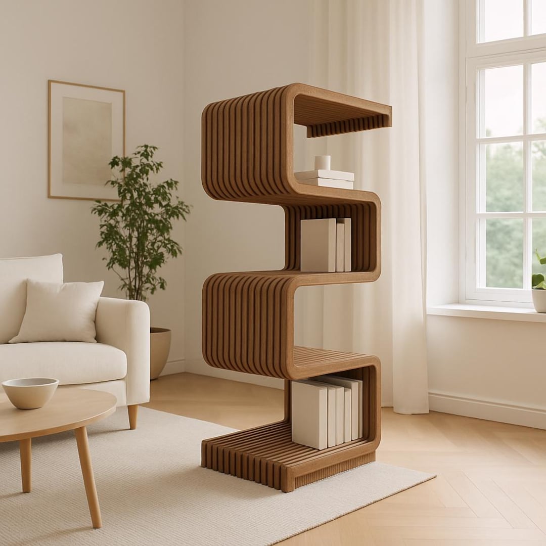 Parametric Modern Wooden Shelf | CNC Cut Layered Design | Digital ...