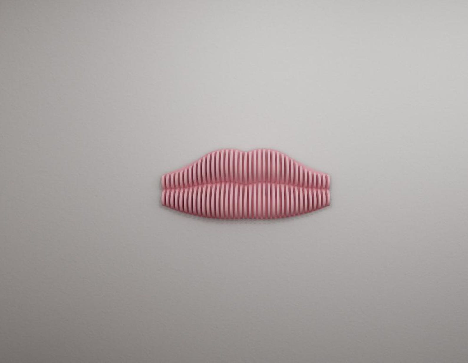Parametric Wall Art - 3D Red Lip Decor | CNC DXF File | Modern Pop Art ...