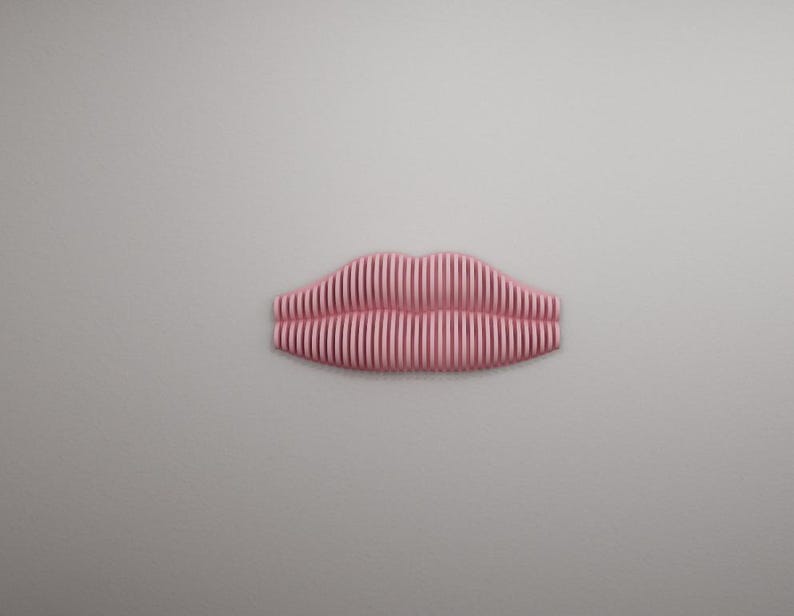 Parametric Wall Art - 3D Red Lip Decor | CNC DXF File | Modern Pop Art Panel - Etsy