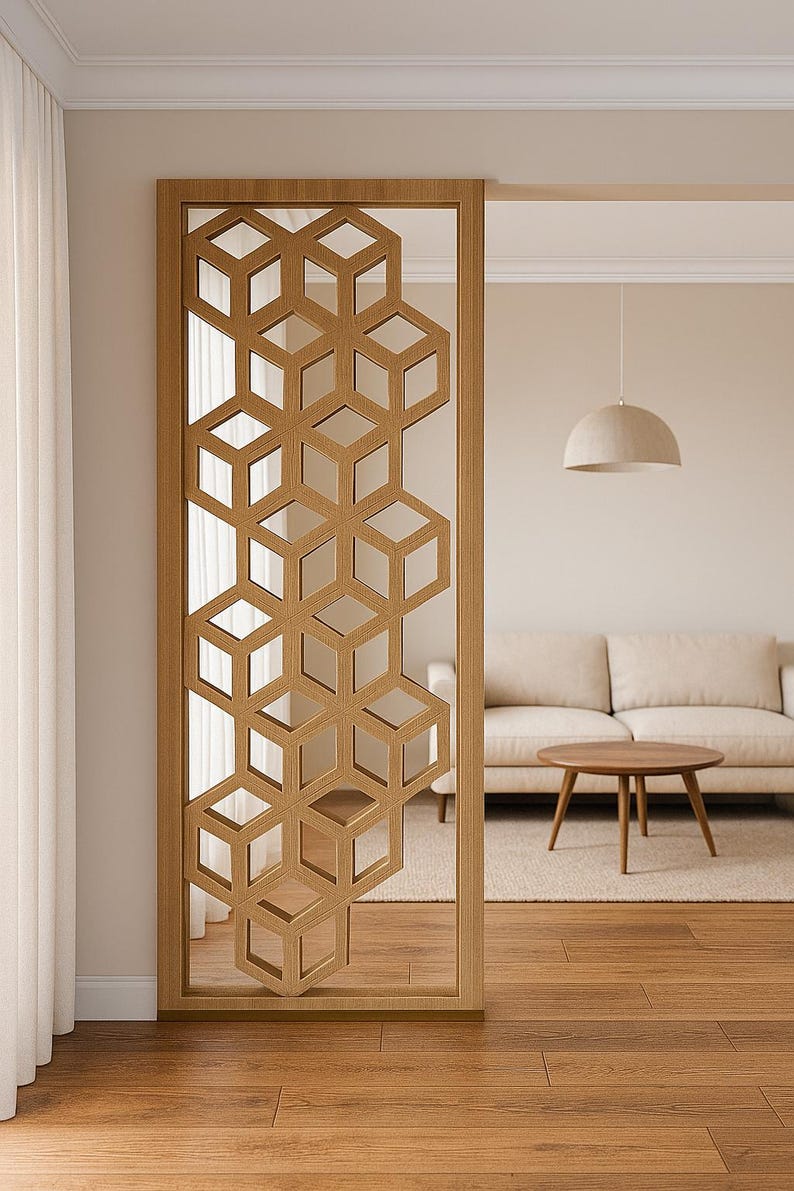 3D Cubic Wall Panel | Modern Room Divider | CNC Laser Cut DXF File ...