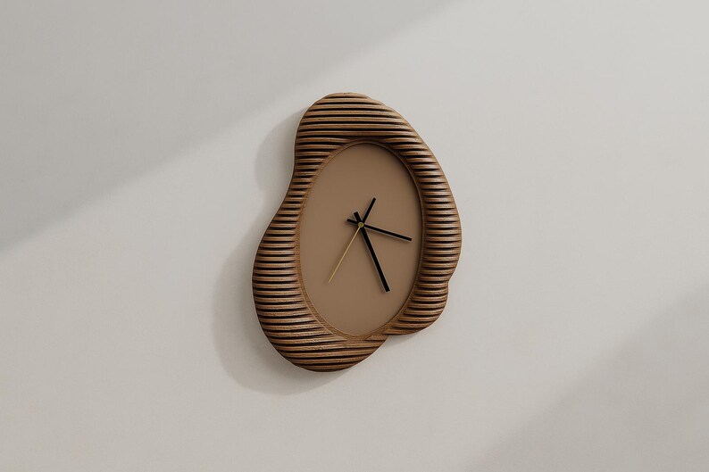 Parametric Wavy Wooden Clock Design | CNC Cutting File - Etsy