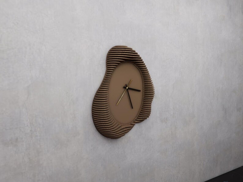 Parametric Wavy Wooden Clock Design | CNC Cutting File - Etsy