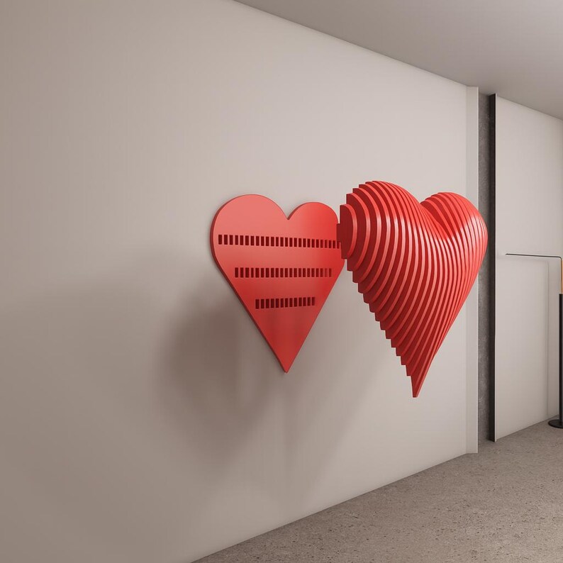 3D Parametric Heart Wall Art – CNC Cutting File (DXF/PDF) - Etsy