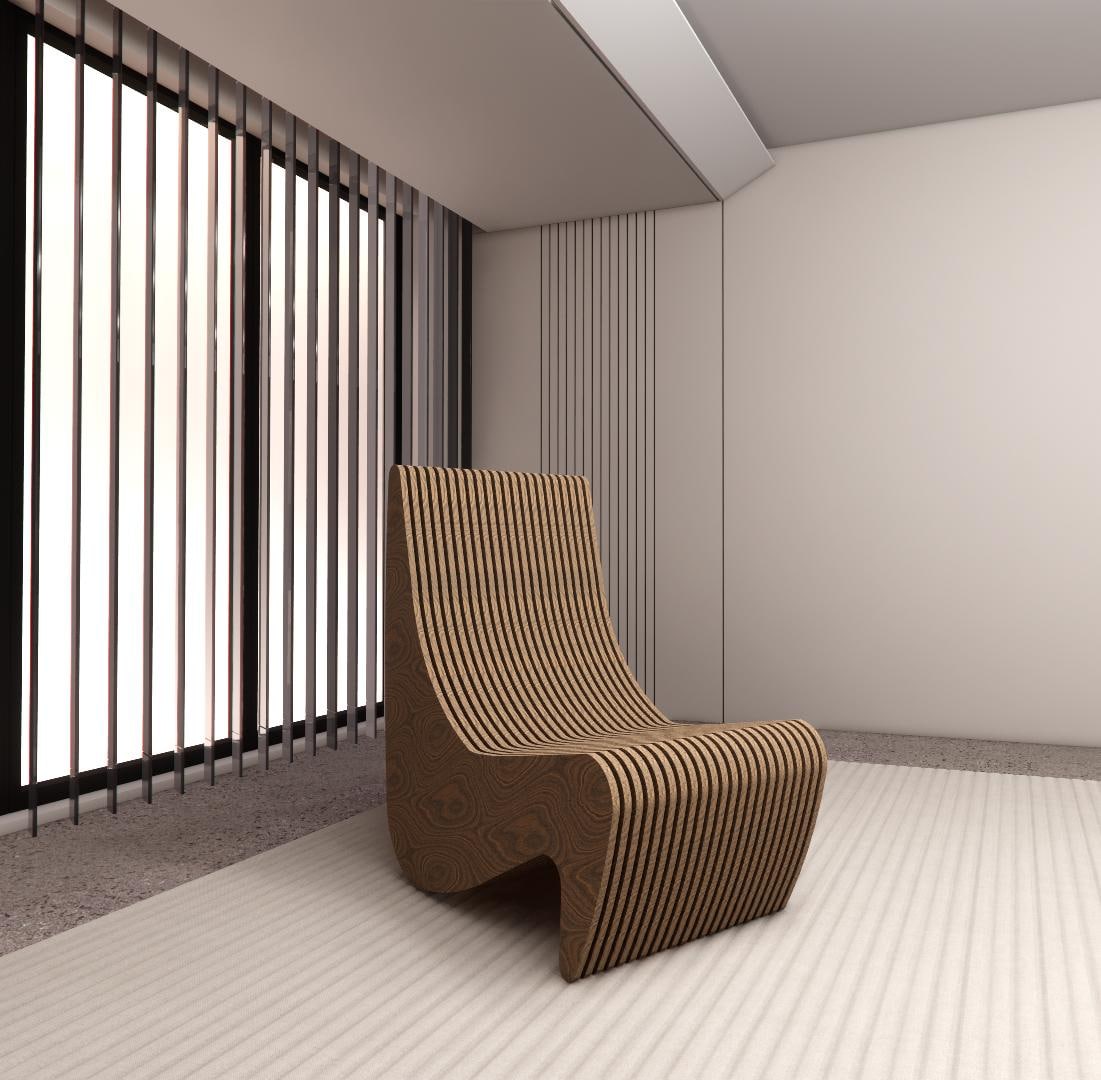 Parametric Lounge Chair CNC File | Modern Layered Chair Design | Ergonomic Plywood Seating ...