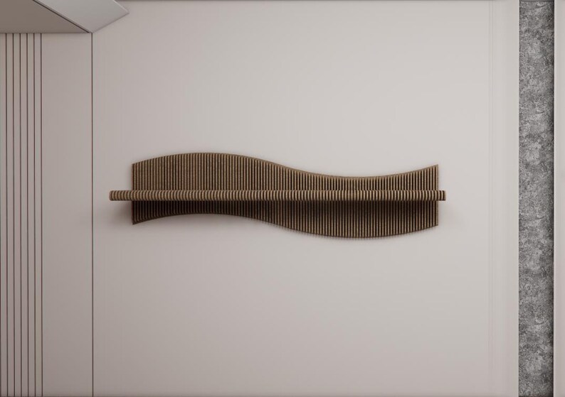 Parametric Wave Shelf | CNC Digital File | Modern Organic Wood Wall ...