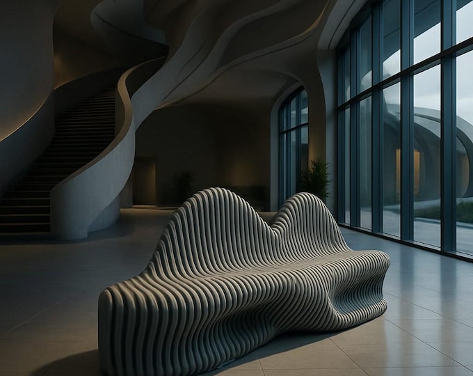 Parametric Wavy Wooden Bench – Furniture Design CNC Cutting Files - Etsy