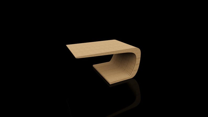Parametric Wood Coffee Table | Curved CNC Furniture Design | Modern ...