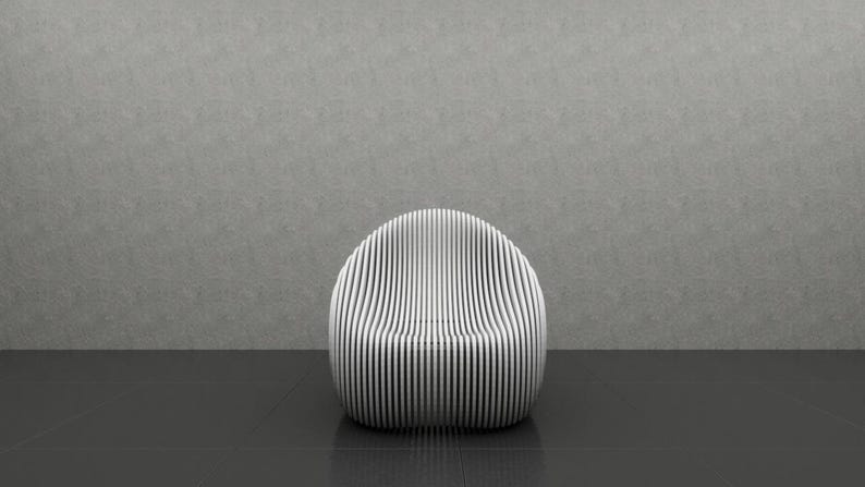 Parametric Wavy Wooden Sofa – Modern Furniture Design CNC DXF DWG ...