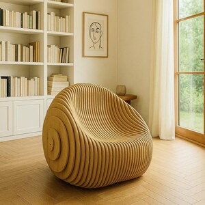 Parametric Wavy Wooden Sofa – Modern Furniture Design CNC DXF DWG ...