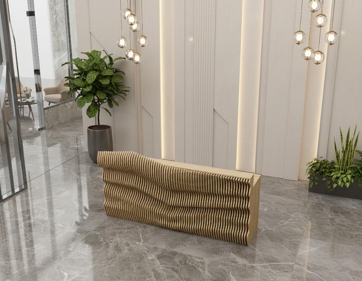 Parametric Wavy Wooden Reception | Modern CNC Furniture | Digital File ...