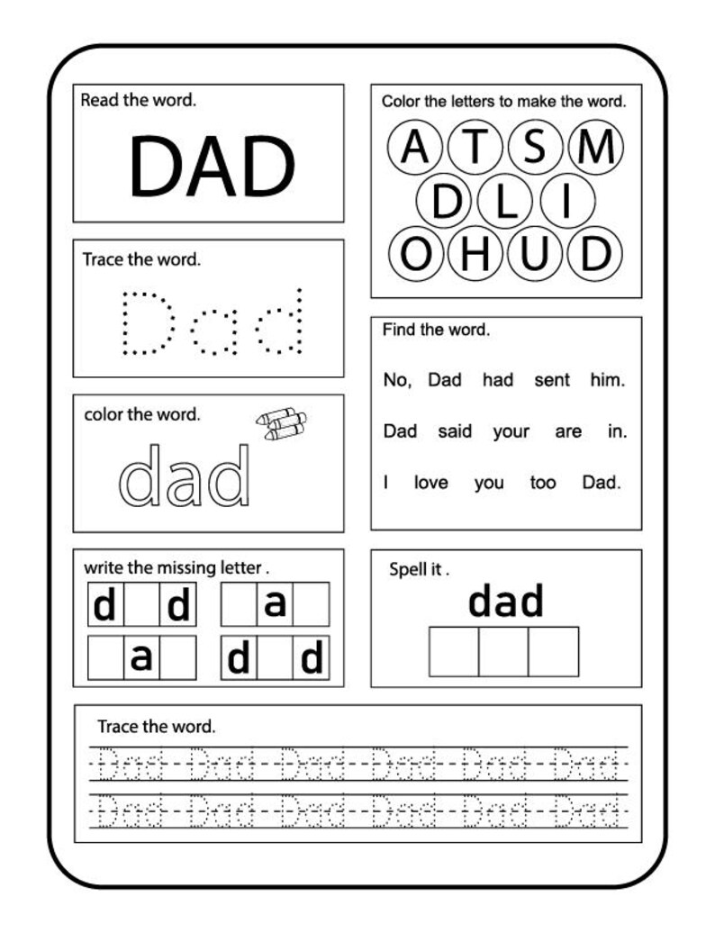 50+ Sight Word Practice Worksheets | Kindergarten and 3rd Grade Reading ...