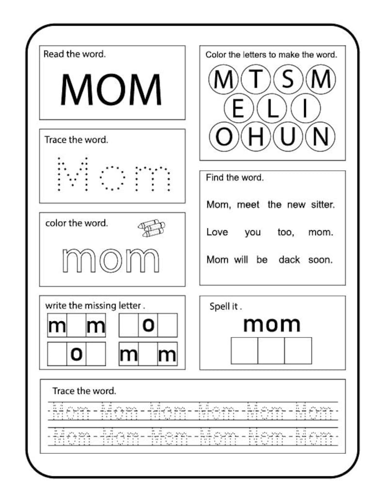 50+ Sight Word Practice Worksheets | Kindergarten and 3rd Grade Reading ...