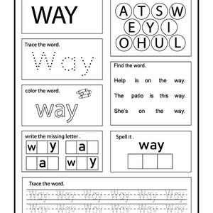 50+ Sight Word Practice Worksheets | Kindergarten and 3rd Grade Reading ...