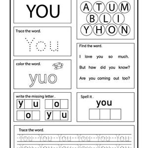 50+ Sight Word Practice Worksheets | Kindergarten and 3rd Grade Reading ...
