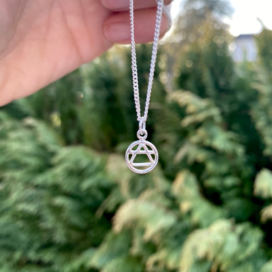 Sterling Silver Air Element Necklace: Alchemist Symbol Pendant - Etsy