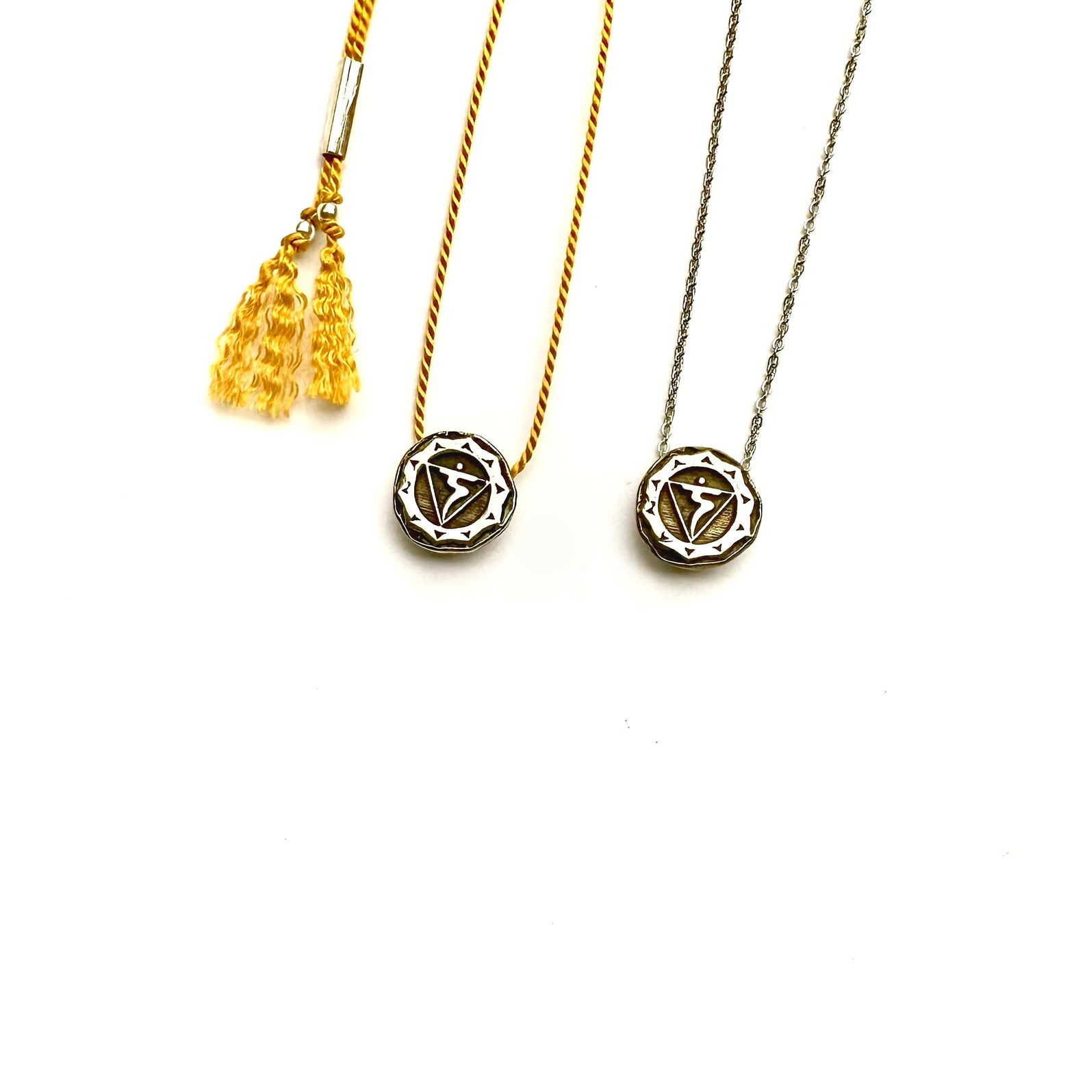Colgante del chakra del plexo solar: collar espiritual de plata ...