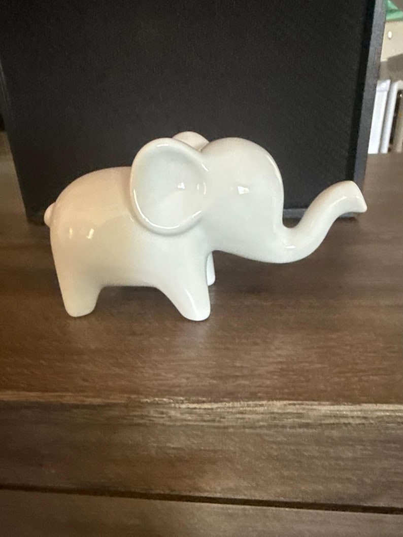 Mini Ceramic Elephant Figure - Minimalist Animal Sculpture | Modern ...
