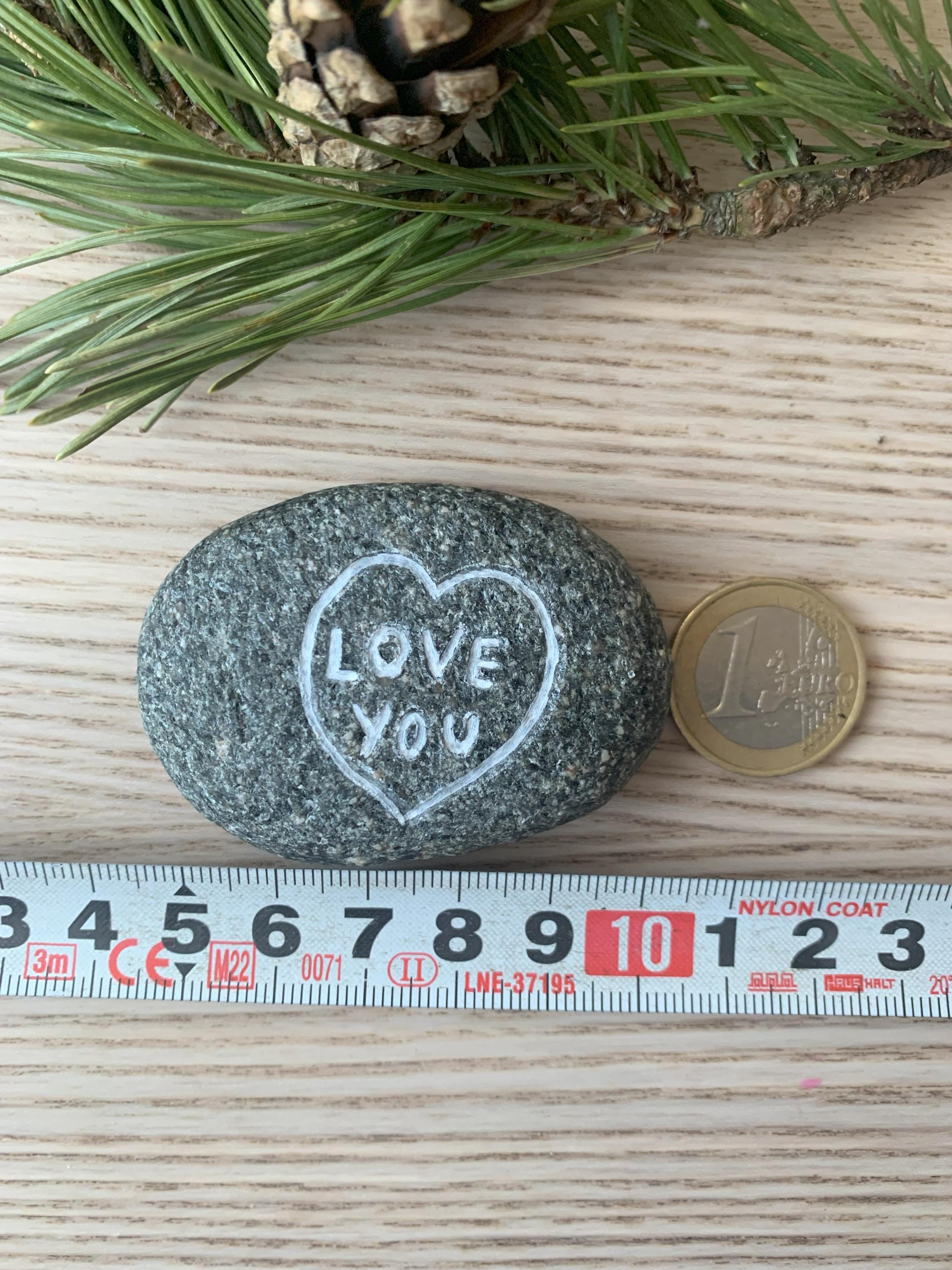 Love You Rock,heart Stone Gift,hand Painted Rock,romantic Gift,engraved ...