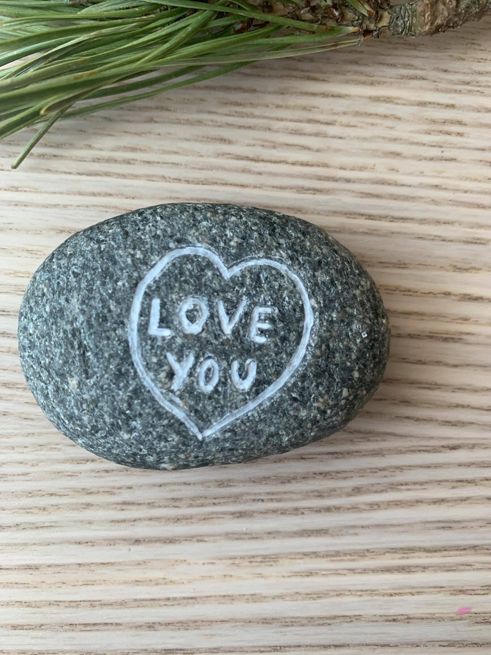 Love You Rock,heart Stone Gift,hand Painted Rock,romantic Gift,engraved ...