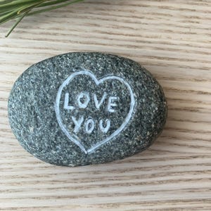 Love You Rock,heart Stone Gift,hand Painted Rock,romantic Gift,engraved ...