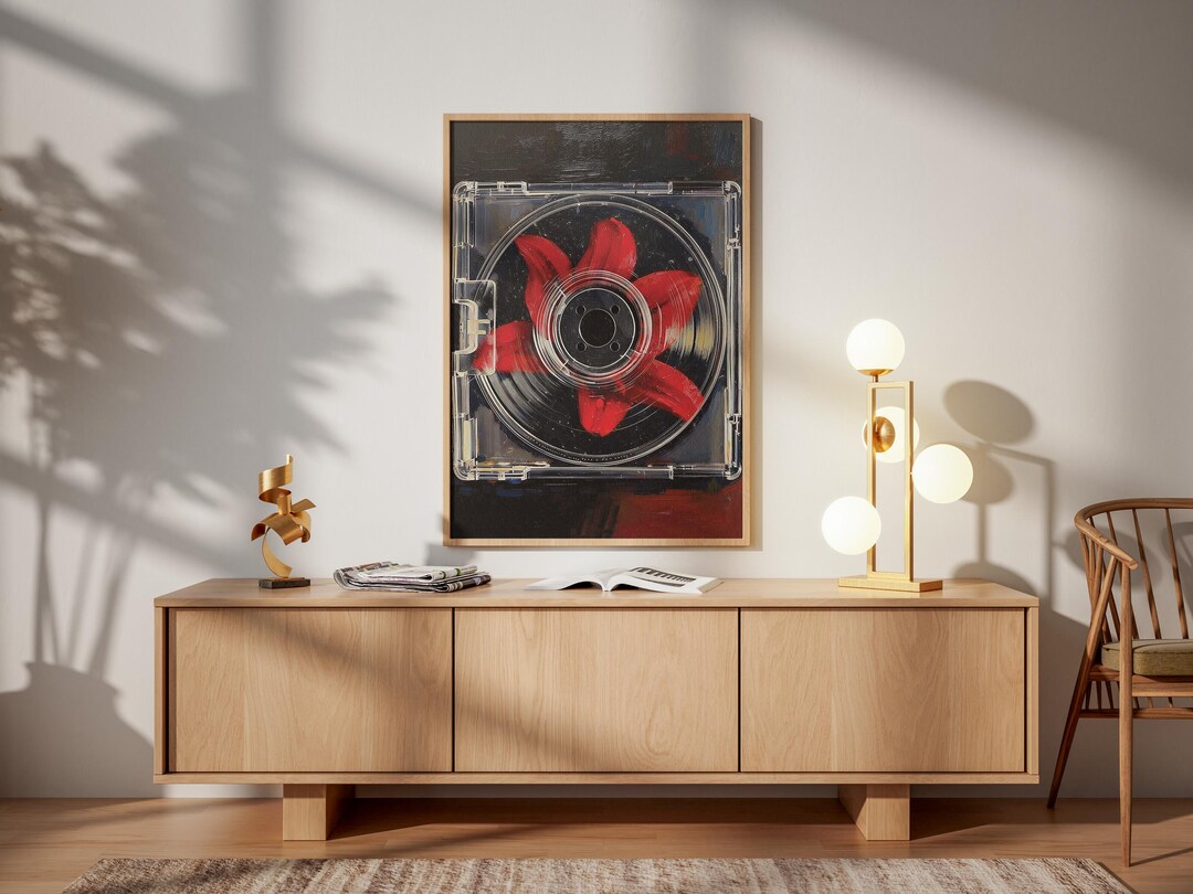Retro Cassette Tape Flower Art Print - Lo-fi Wall Decor - Surreal ...