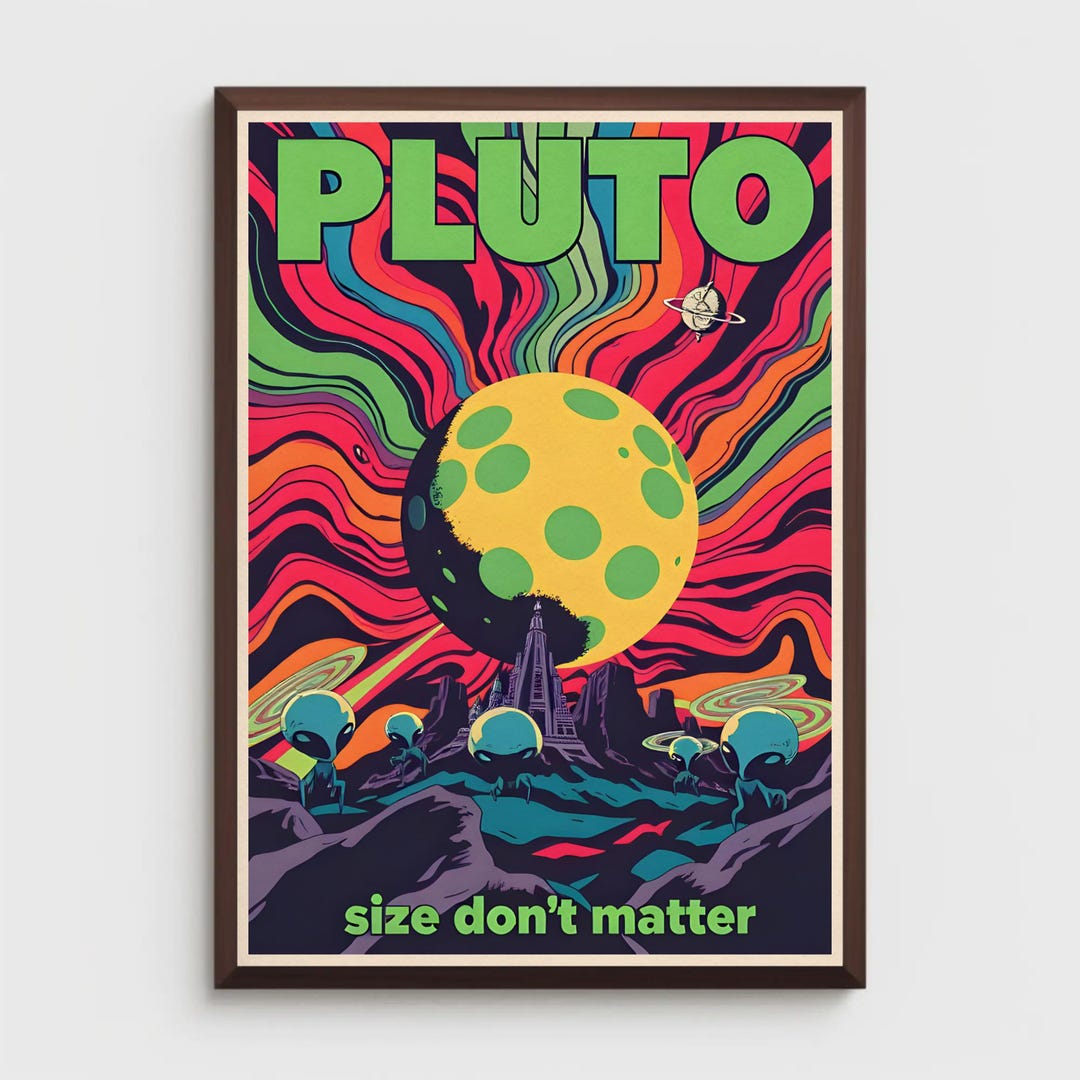 Psychedelic Indie Space Poster (digital Print) - the Pluto Poster - Etsy