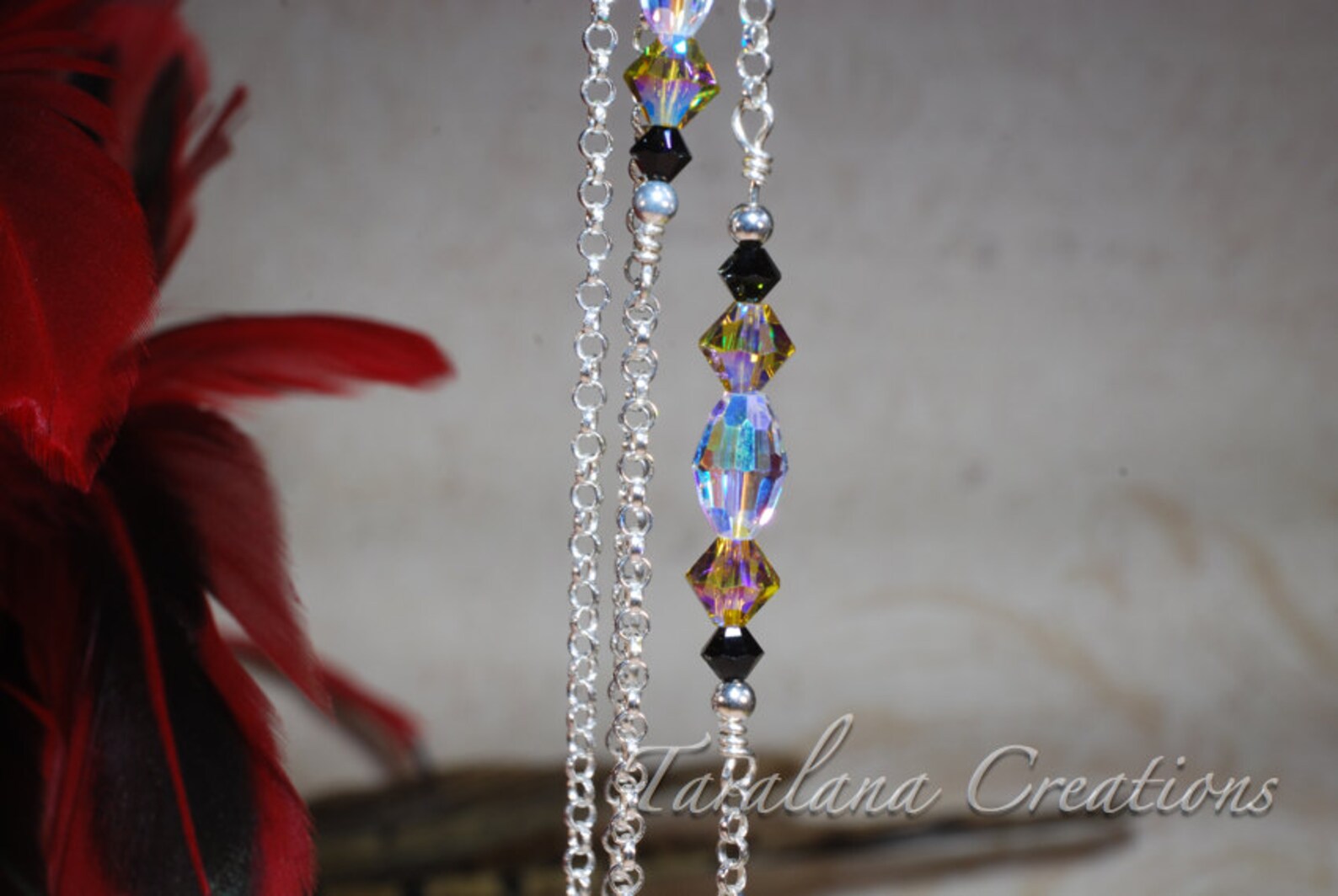 Sterling Silver Eyeglass Chain With Swarovski Crystal Beads - Etsy