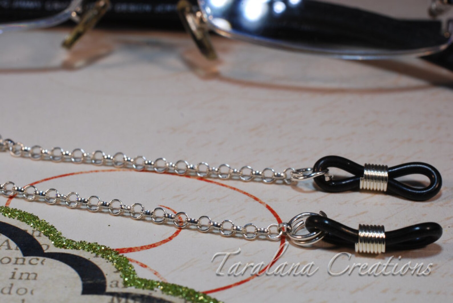 Sterling Silver Eyeglass Chain With Swarovski Crystal Beads - Etsy