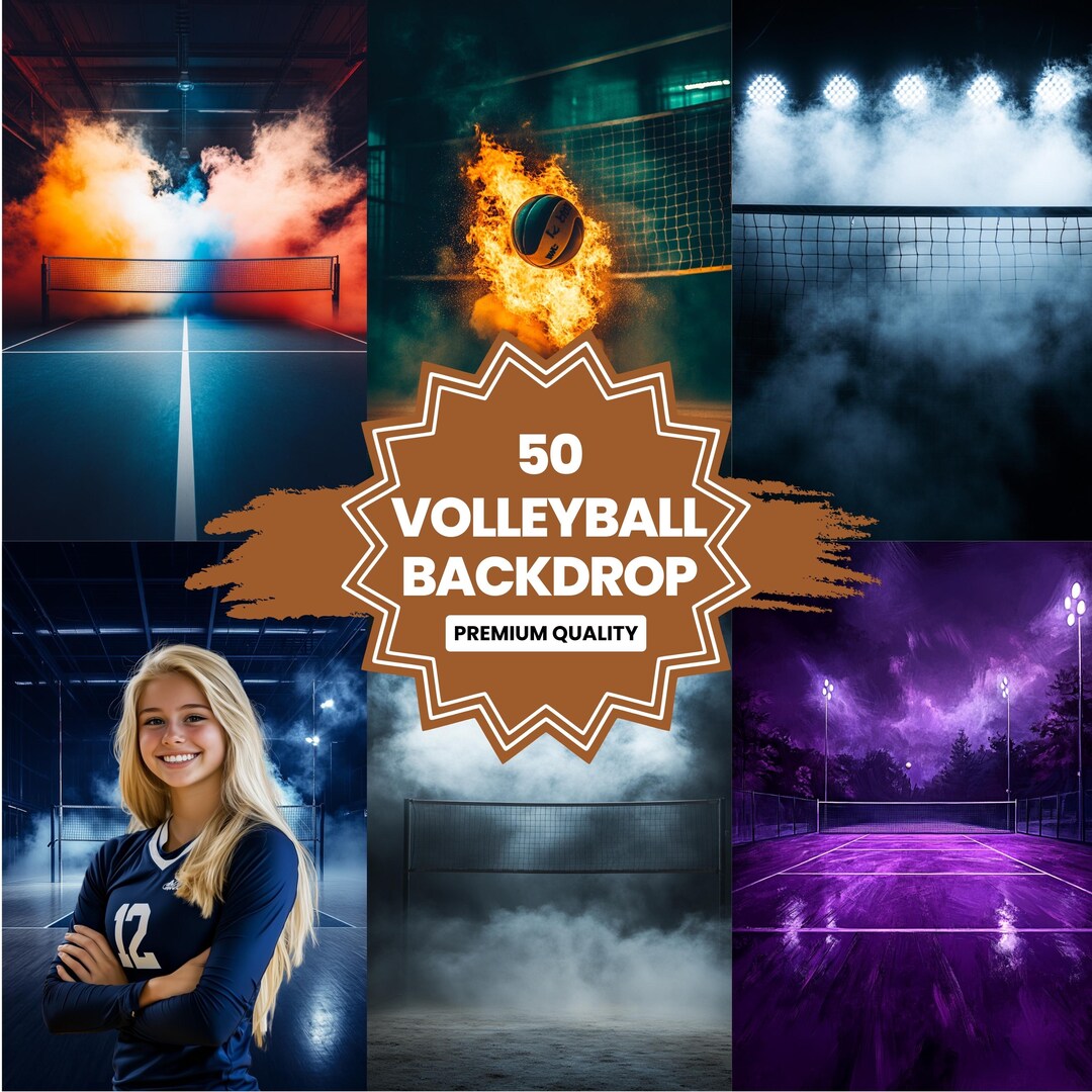 Custom Volleyball Backdrops & Overlays | Sports Posters, Senior Banner ...