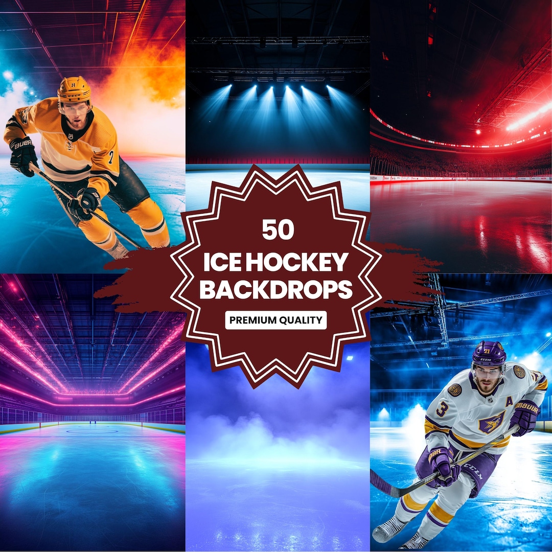 50 Ice Hockey Stadium Backdrops Bundle – Digital Backgrounds for Sports ...