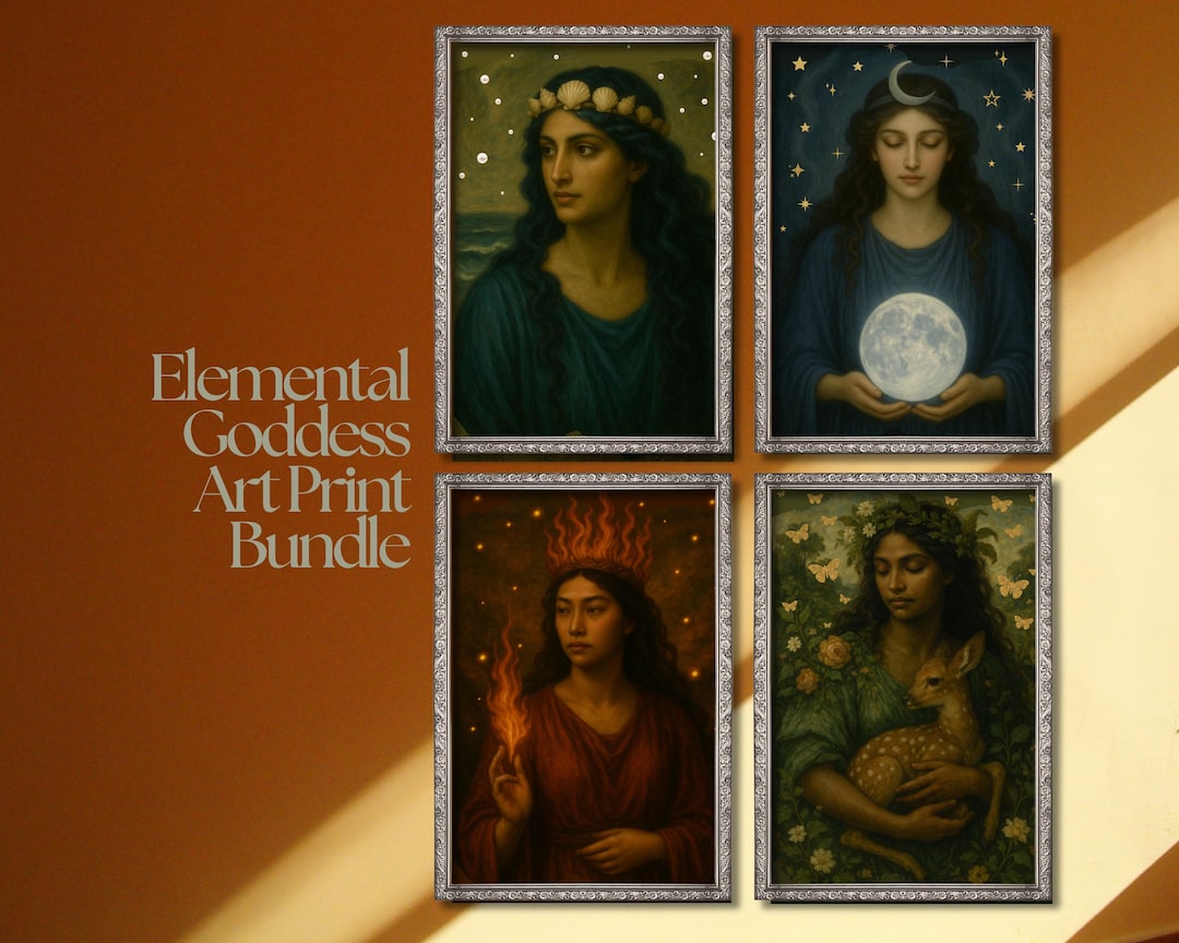 Elemental Goddess Digital Art Bundle – Divine Feminine Printable Wall ...