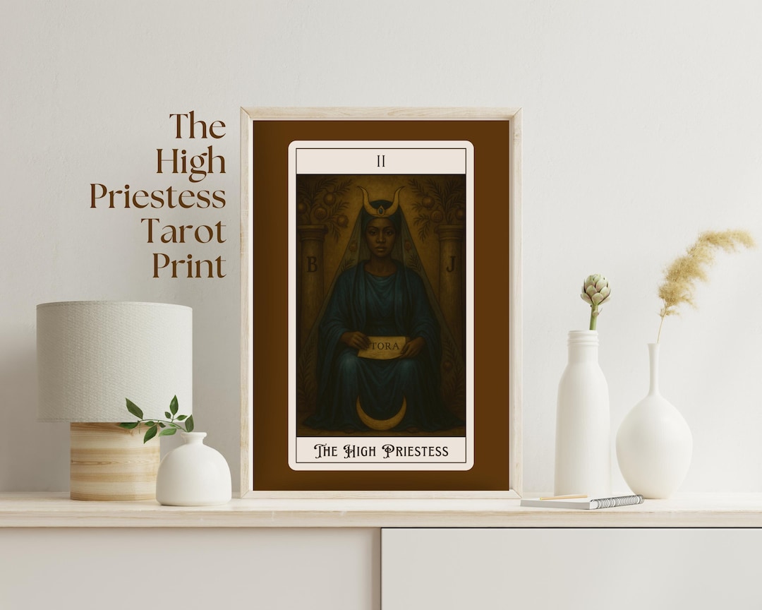 The High Priestess Tarot Card Print – Mystical Digital Art Poster ...