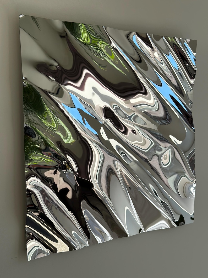 Psychedelic Mirror From Steel - Wall Decoration 60x60 - Etsy