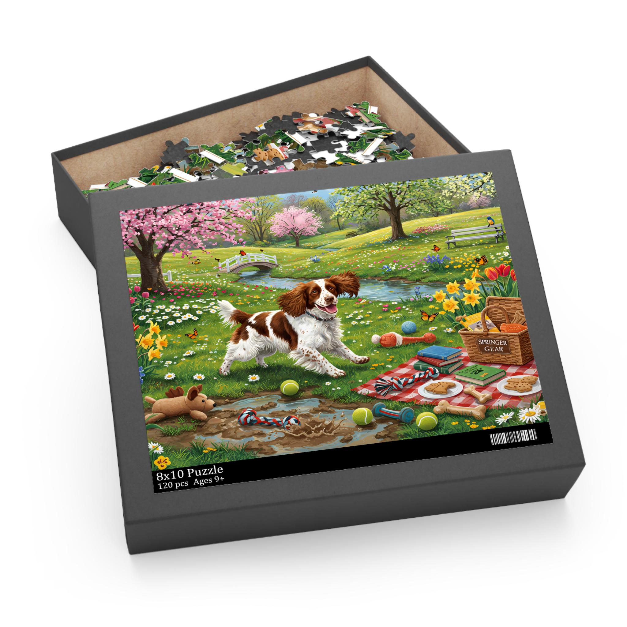 English Springer Spaniel Puzzle | Spring Garden Dog Jigsaw | Gift for ...