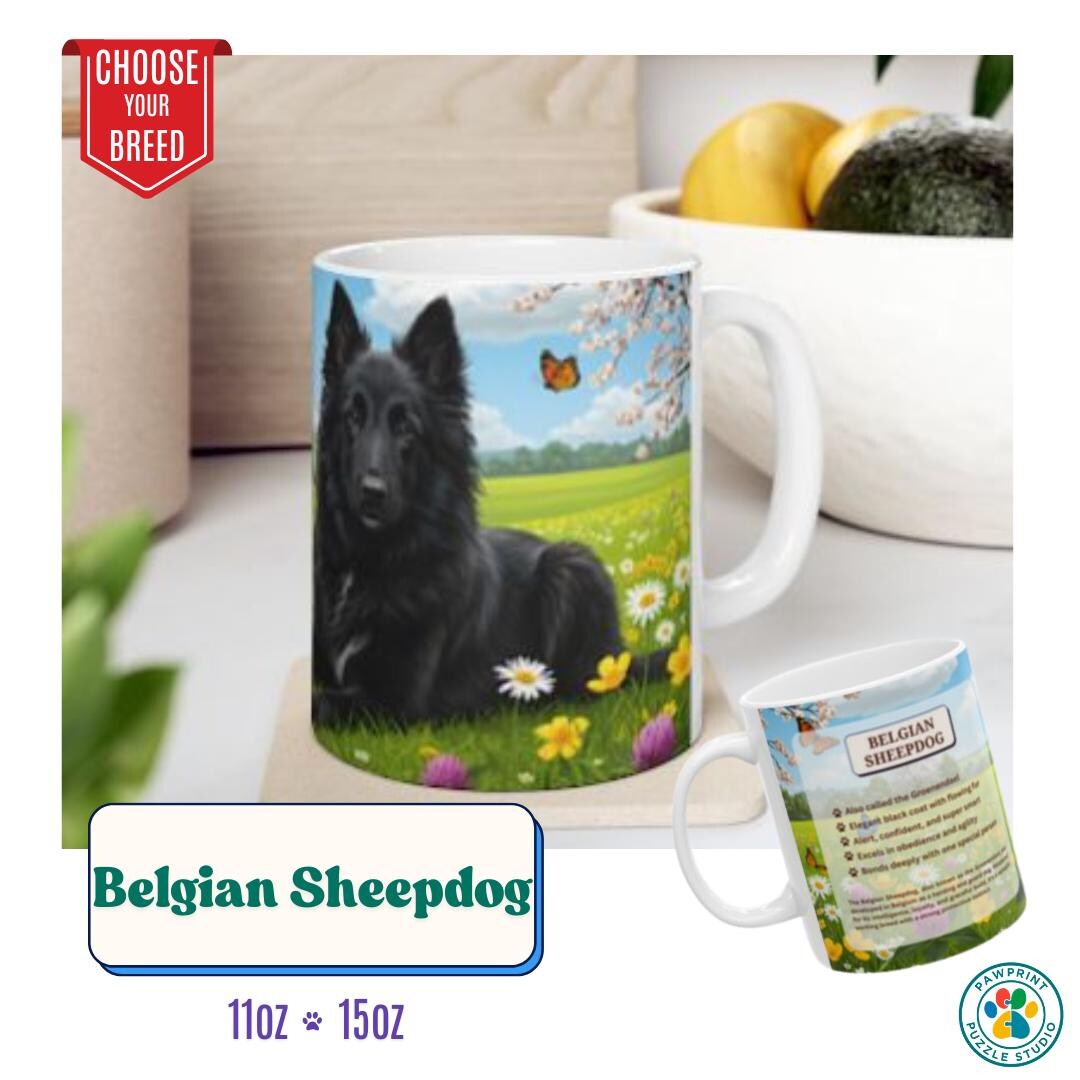 Belgian Sheepdog Coffee Mug | Groenendael Dog Fun Facts & History ...